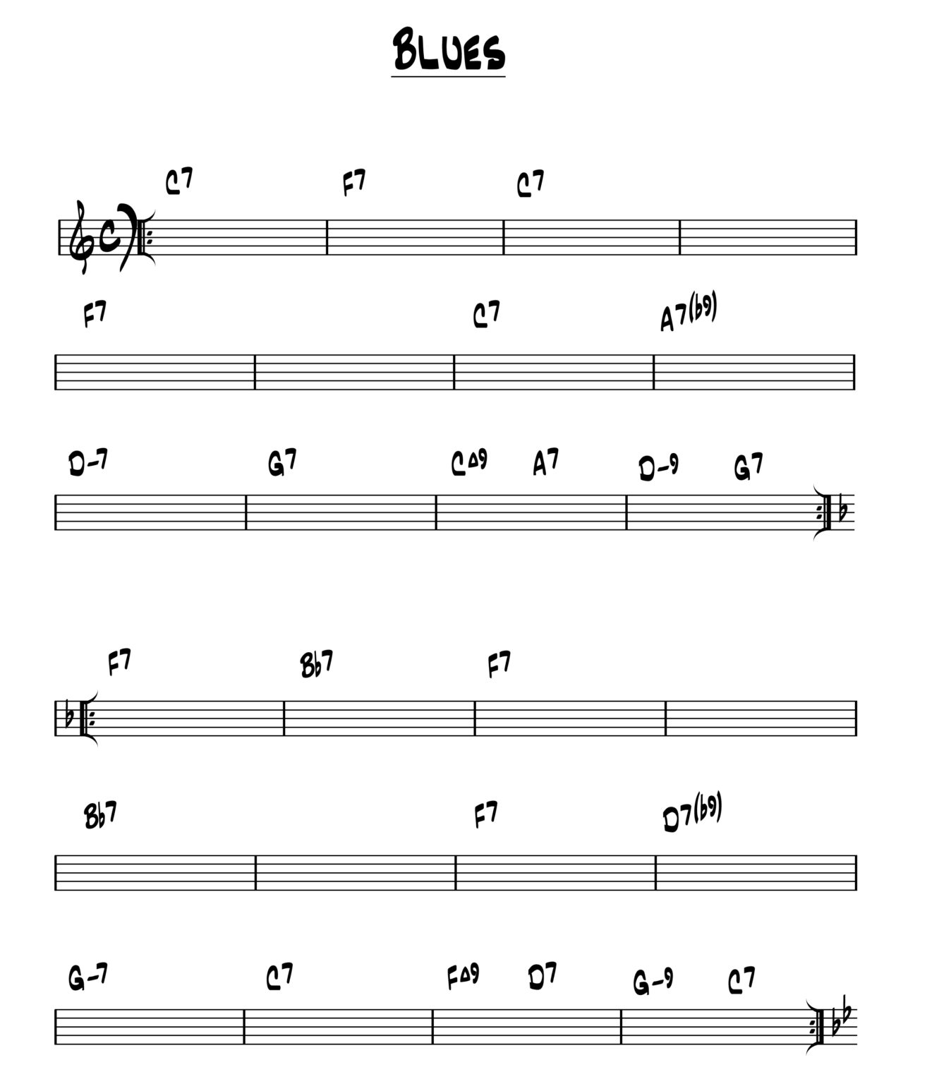 Blues in all 12 keys – play along – Matt Otto